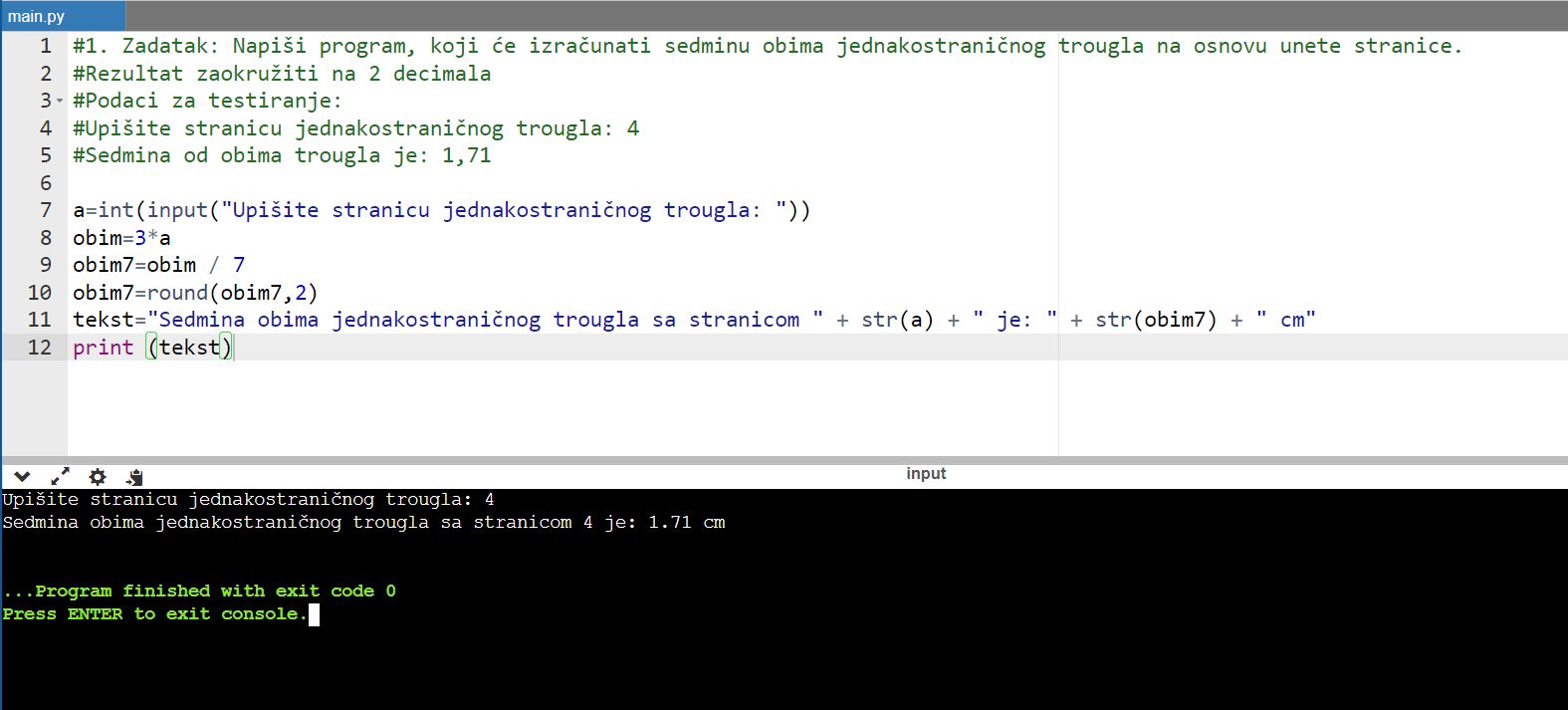 PYTHON PROGRAMIRANJE (II) – 2. GRUPA ZADATAKA (OSNOVNI NIVO)