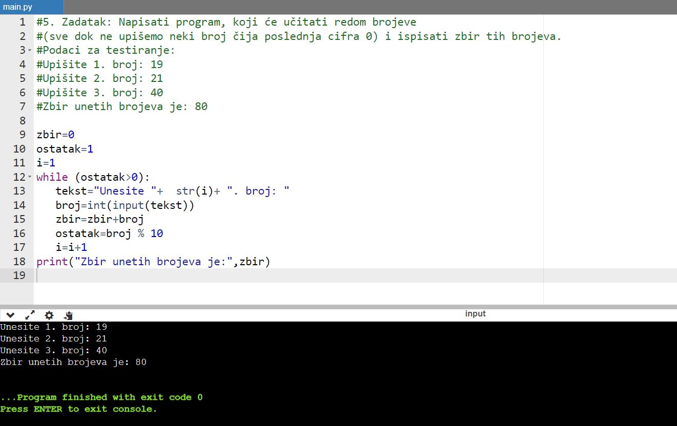 PYTHON PROGRAMIRANJE (II) – 2. GRUPA ZADATAKA (OSNOVNI NIVO)